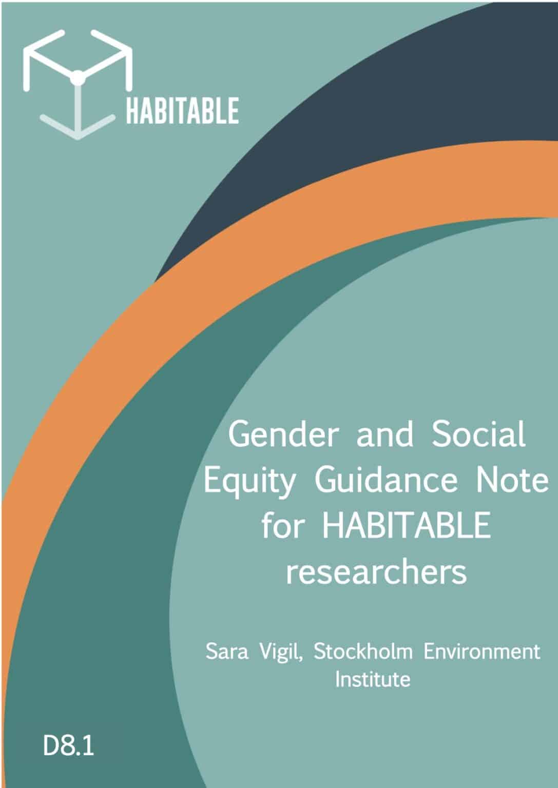Gender Analysis Guidance For HABITABLE Researchers HABITABLE
