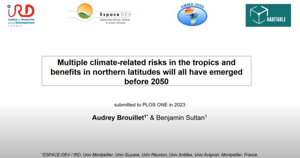 Multiple climate related risks and benefits will have all emerged ...